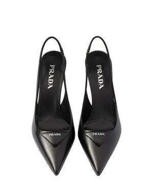 Prada Brushed Leather Slingback Pumps