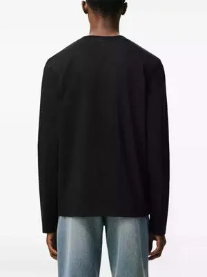 AMI Paris De Coeur Organic Cotton Long-sleeve T-shirt - Black