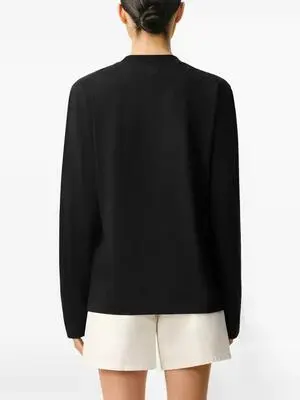AMI Paris De Coeur Organic Cotton Long-sleeve T-shirt - Black