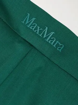 Max Mara Fernet Embroidered Wide-leg Pants - Green
