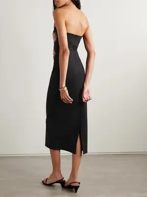 staud brooke beaded crepe midi dress Brooke Dress Dahlia Daydream ~ Black – Chic Streets