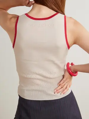 JW Anderson Two-tone Cotton-blend Jersey Tank