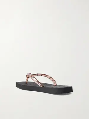 LOEFFLER RANDALL Crystal-embellished Flip Flops