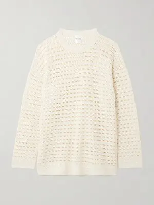 LESET Lucy Crocheted Cotton Sweater