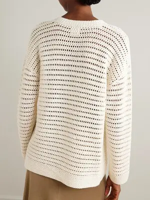 LESET Lucy Crocheted Cotton Sweater