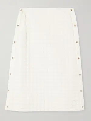 Moncler Quilted Shell Midi Skirt - White