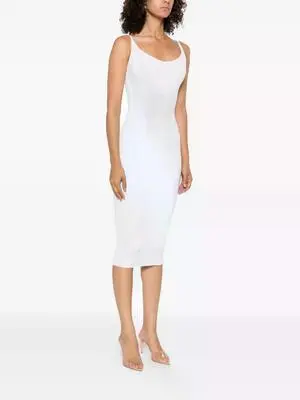 MUGLER Ribbed Midi Dress - White