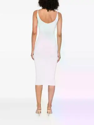 MUGLER Ribbed Midi Dress - White