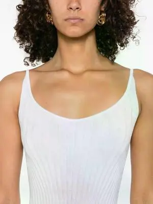 MUGLER Ribbed Midi Dress - White