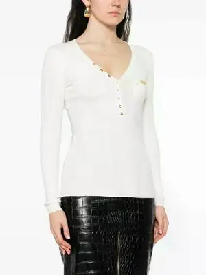Elisabetta Franchi Button-detailed Ribbed Top