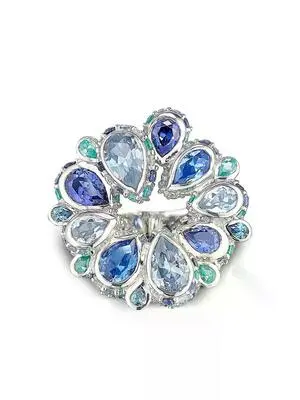 ANABELA CHAN 18kt White Gold Panettone Ring - Blue