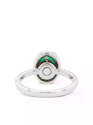 HYT JEWELRY 18k White Gold Emerald And Diamond Ring