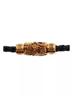 Versace Braided Leather Medusa Necklace