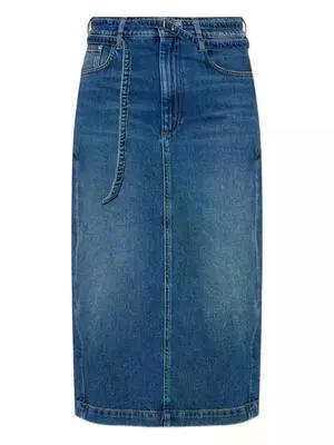 Sportmax Belted Denim Midi Skirt