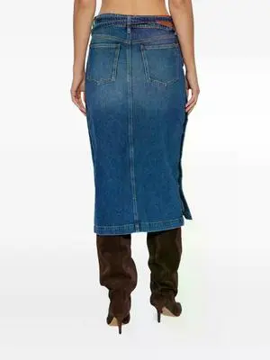 Sportmax Belted Denim Midi Skirt