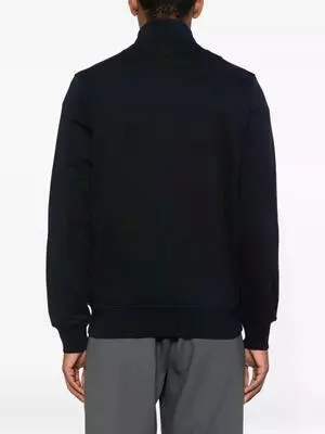Canali Zip-up Cotton Sweatshirt - Blue