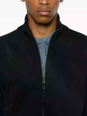 Canali Zip-up Cotton Sweatshirt - Blue