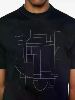 Canali Geometric-print T-shirt
