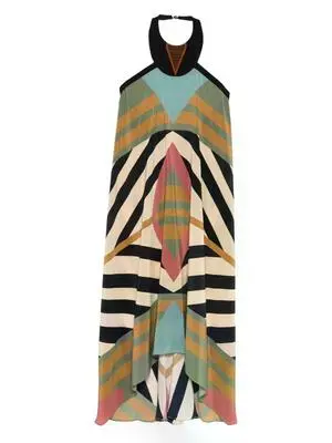 VOLANTIS Saba Halterneck Midi Dress - Black
