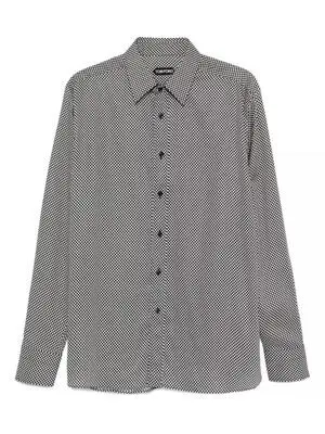 TOM FORD Polka Dot-pattern Shirt - Black