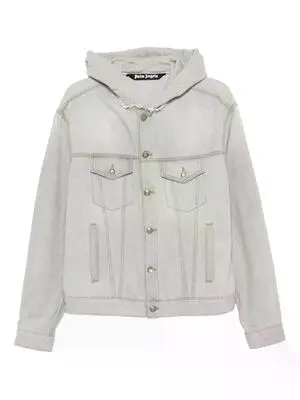 Palm Angels Hooded Denim Jacket - Grey