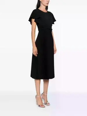 NISSA Pleated Ruffle Midi Dress