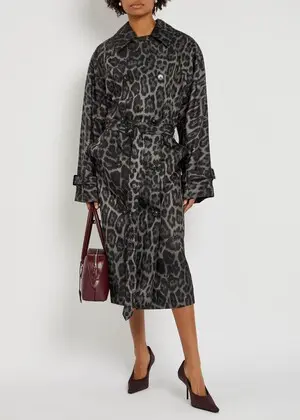 Stella McCartney Leopard-print Shell Trench Coat