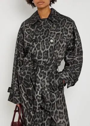 Stella McCartney Leopard-print Shell Trench Coat