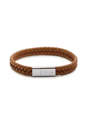 Paul Smith Braided Leather Bracelet - Brown