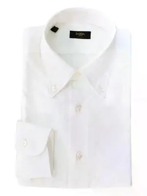 BARBA NAPOLI Button-down Cotton Shirt - White
