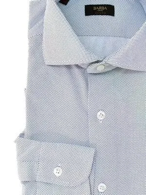 BARBA NAPOLI Micro-dot Patterned Shirt - Blue