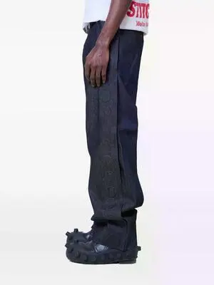 WALTER VAN BEIRENDONCK Embossed Detail Wide Leg Jeans