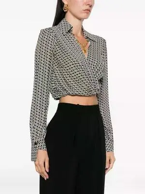 Elisabetta Franchi Geometric-print Wrap Top