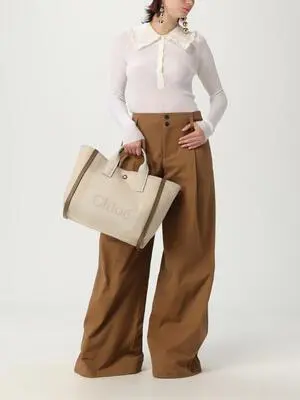 Chloé High-waisted Wide-leg Trousers - Brown