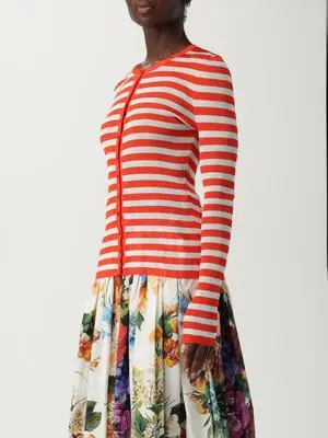 Dolce & Gabbana Striped Ribbed Knit Cardigan - Orange