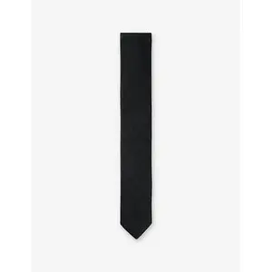 Hugo Monogram-print Jacquard Silk Tie - Black