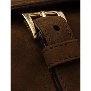 Prada Medium Suede Shoulder Bag - Brown