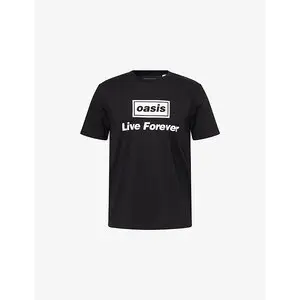 OASIS Live Forever Relaxed-fit Cotton T-shirt - Black