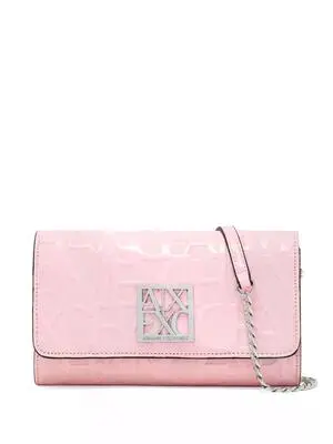 Armani Exchange Embossed-logo Foldover Top Purse