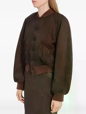 MAISON MARGIELA Button-up Bomber Jacket - Brown