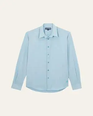 Vilebrequin Wool Micro Rayures Sport Shirt - Medium Blu