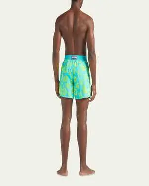 Vilebrequin Flocked Tropical Turtle Swim Trunks - Ceramic