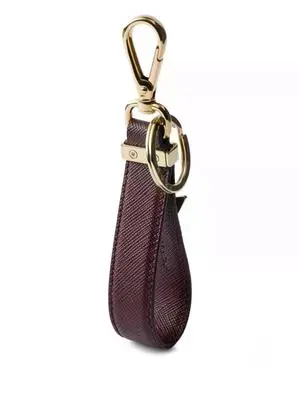 Prada Saffiano Leather Triangle-logo Keyring
