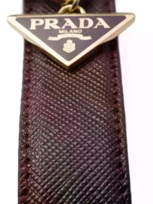 Prada Saffiano Leather Triangle-logo Keyring