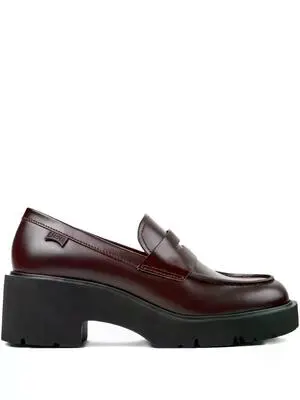 Camper Milah Leather Penny Loafers - Red