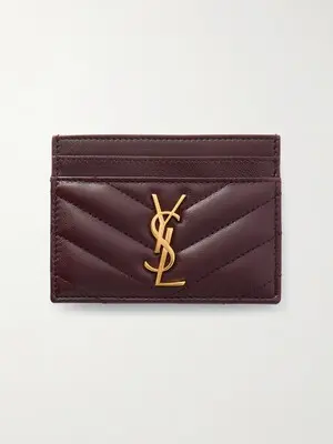 Saint Laurent Cassandre Matelassé Leather Cardholder Burgundy