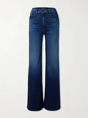 MOTHER The Hustler Roller High-rise Wide-leg Jeans - Blue