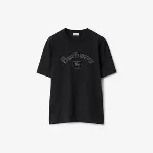Burberry Gothic Logo Cotton T-shirt - Black