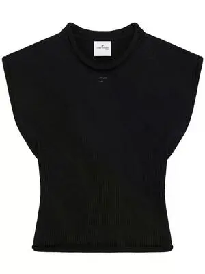 COURREGES Cropped Sleeveless Jumper - Black