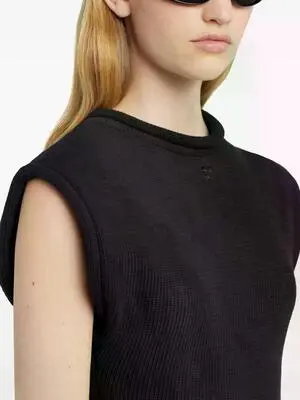 COURREGES Cropped Sleeveless Jumper - Black